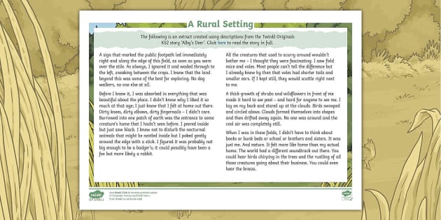 Rural Setting Description Example Text KS2 (teacher made)